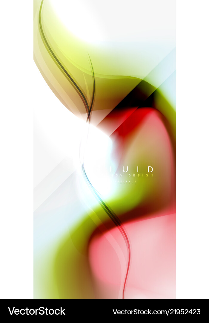 Color flowing wave trendy liquid design template Vector Image