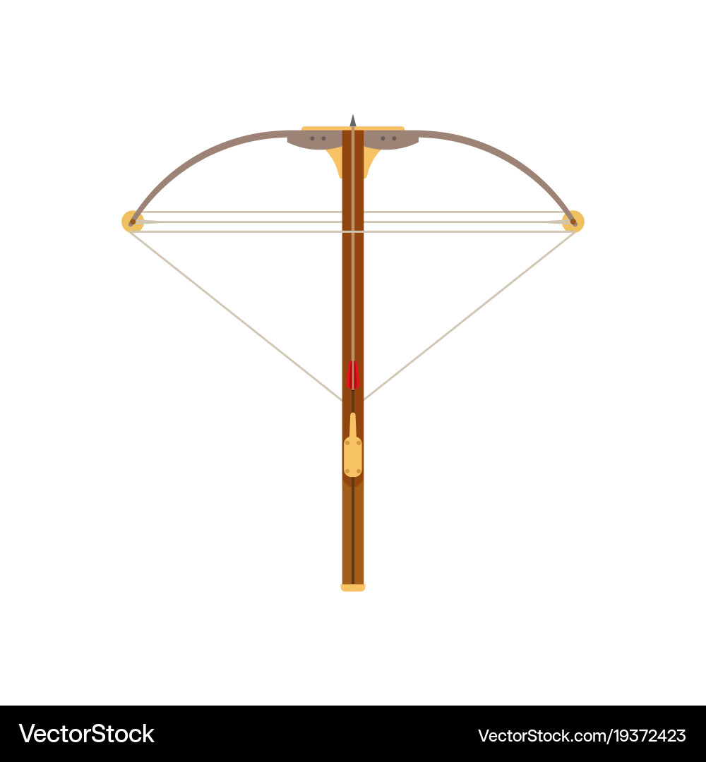 Crossbow icon bow arrow isolated weapon white Vector Image