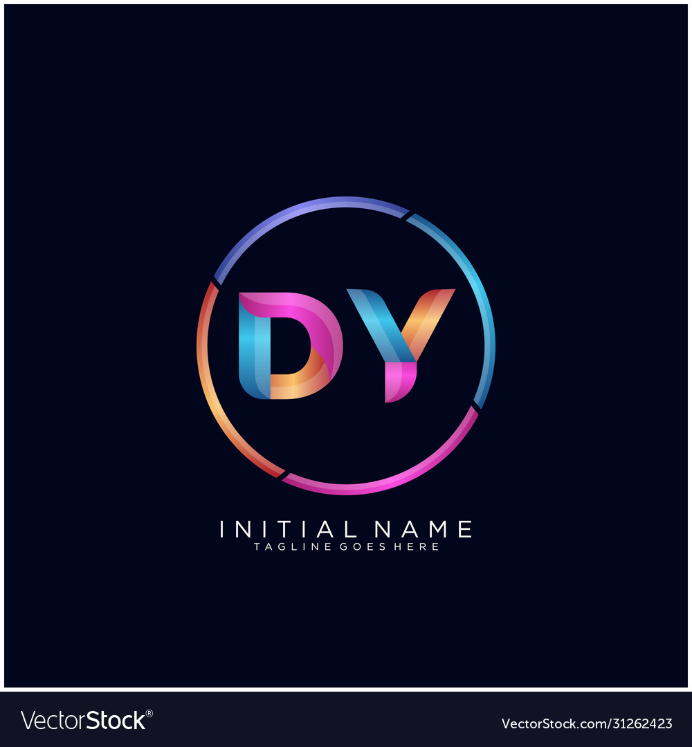Dy letter logo icon design template elements Vector Image