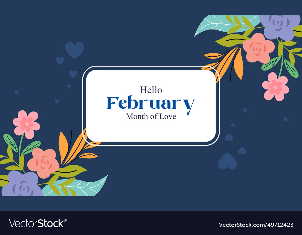 February month of love background Royalty Free Vector Image
