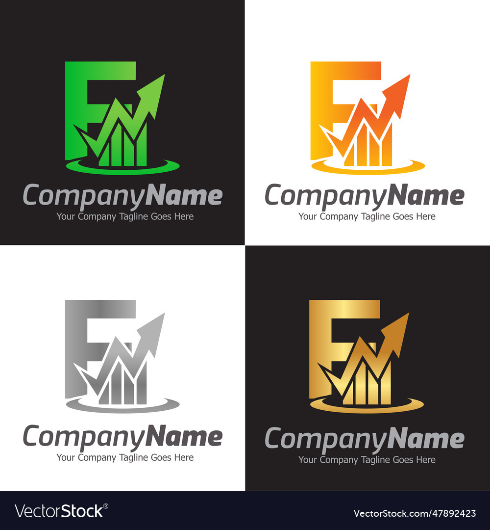 Letter f logo template colorful letter f Vector Image