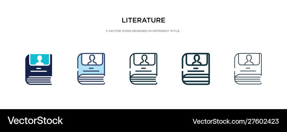 Literature icon in different style two colored Vector Image
