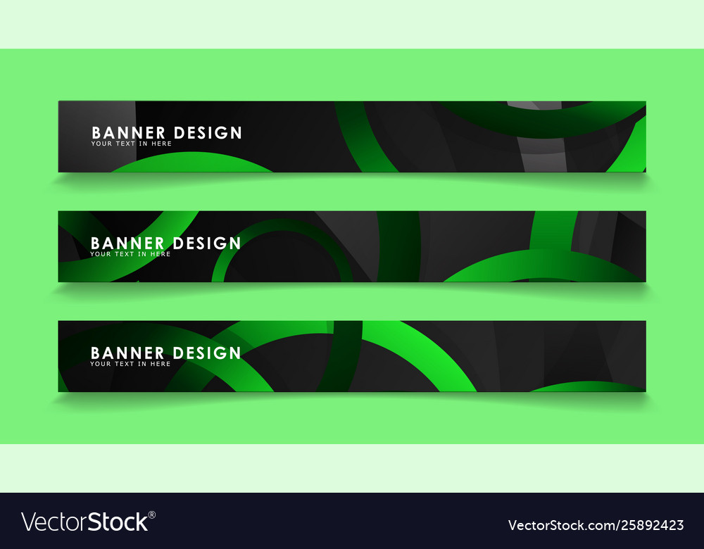 Set rectangular banners with background dark Vector Image