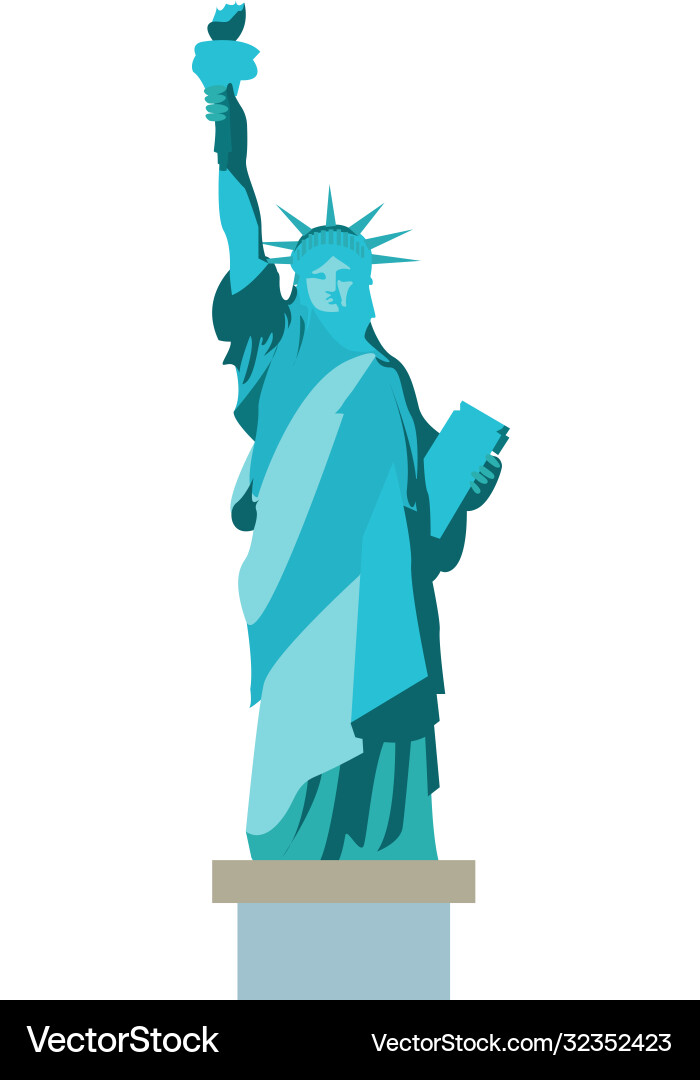 Statue liberty monument freedom illuminating Vector Image
