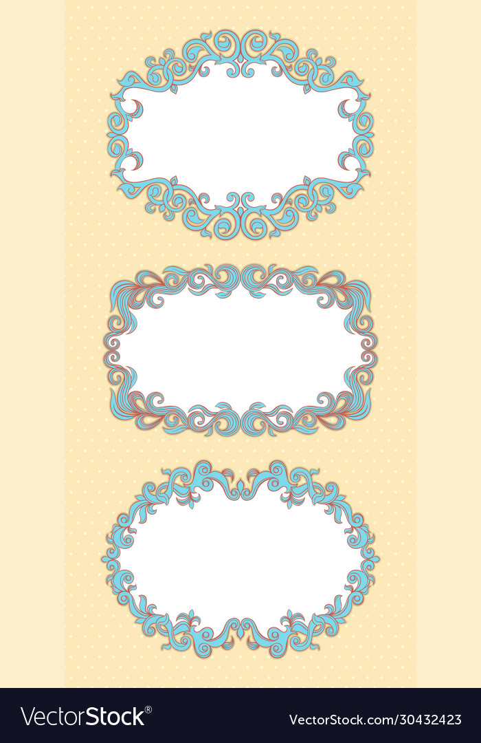 Three blue frames Royalty Free Vector Image - VectorStock