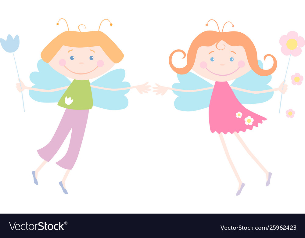 Two elf Royalty Free Vector Image - VectorStock