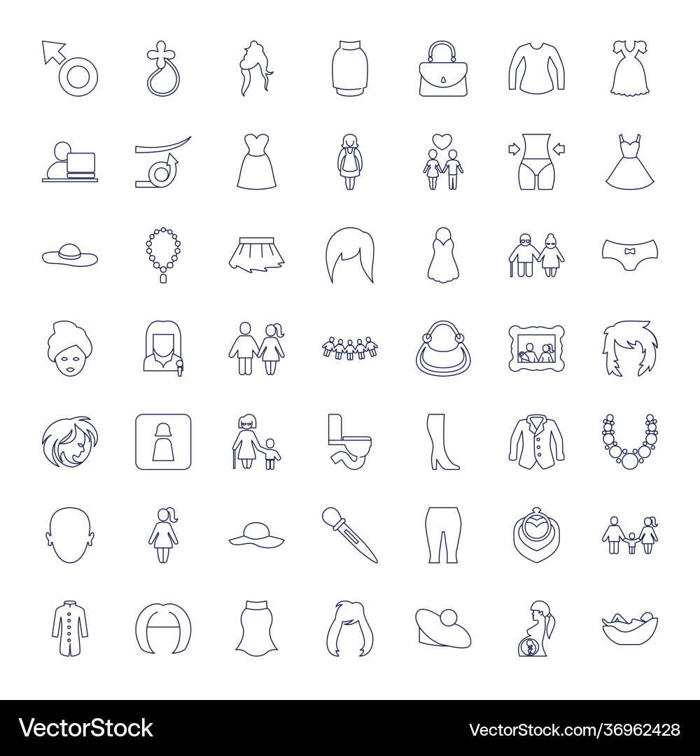 49 woman icons Royalty Free Vector Image - VectorStock