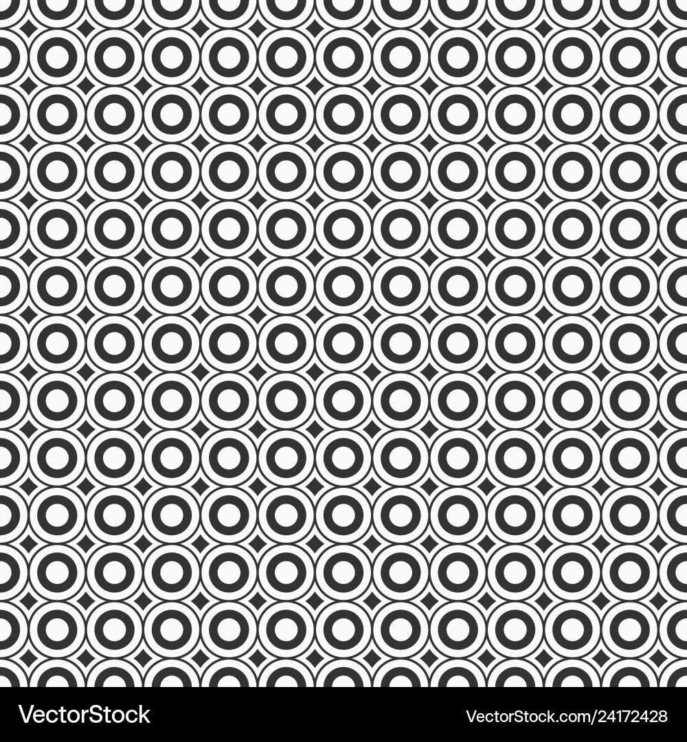 Abstract seamless pattern of circles and curved Vector Image