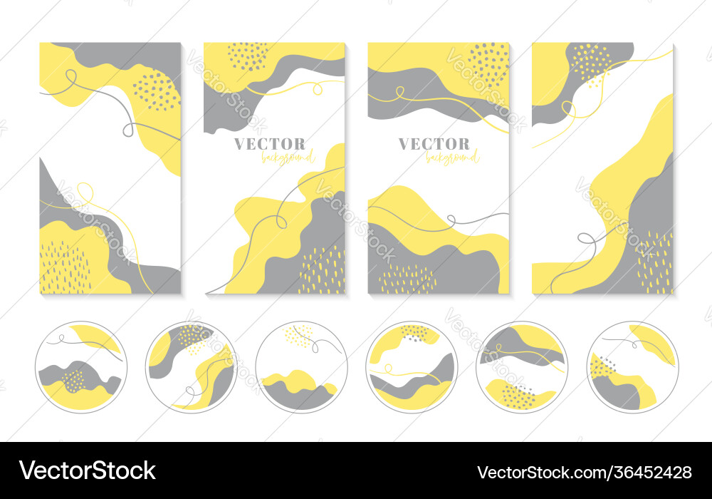 Abstract yellow gray organic shapes Royalty Free Vector