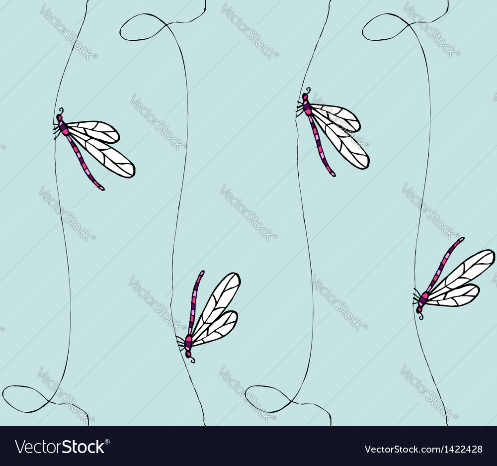Dragonflies pattern Royalty Free Vector Image - VectorStock