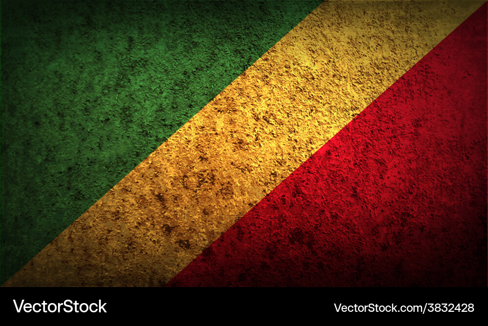 Flag of congo republic with old texture Royalty Free Vector