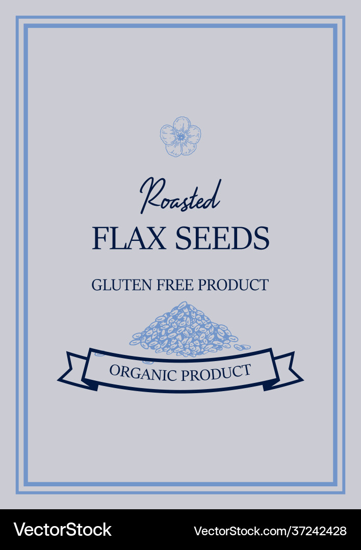 Hand drawn flax vertical design in sketch style Vector Image