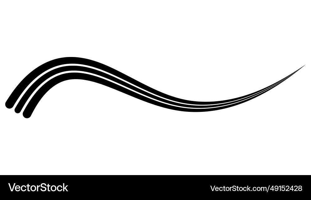 Line swash swish curly calligraphy under squiggle Vector Image