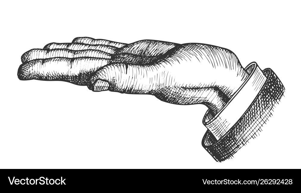 Man hand gesture show direction vintage Royalty Free Vector