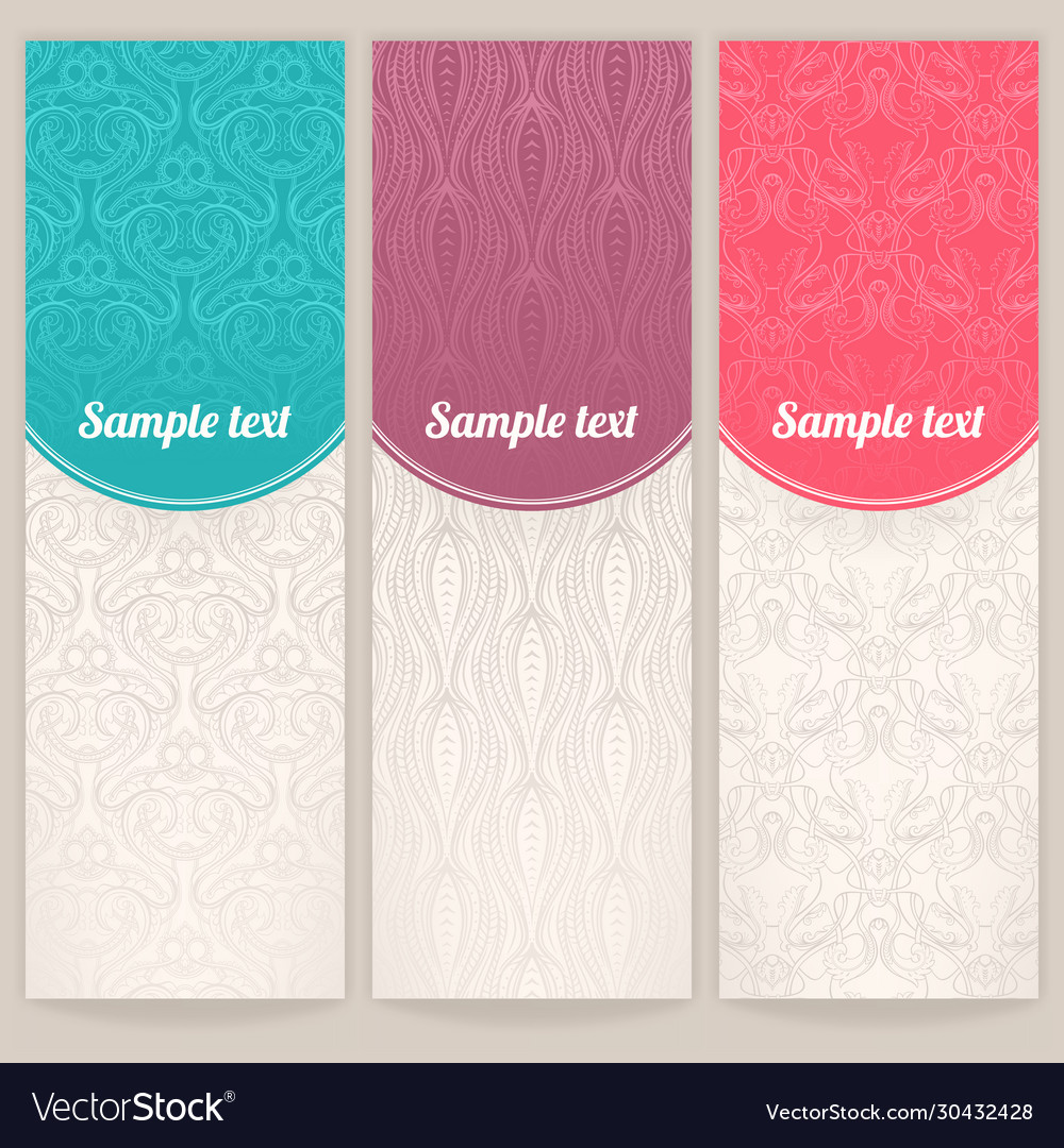 Three different vintage patterns Royalty Free Vector Image