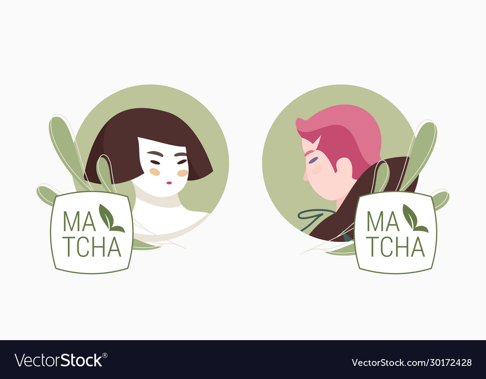 Two rounded avatars Royalty Free Vector Image - VectorStock
