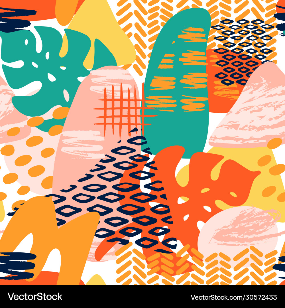 Abstract shapes geometric pattern in bright colors