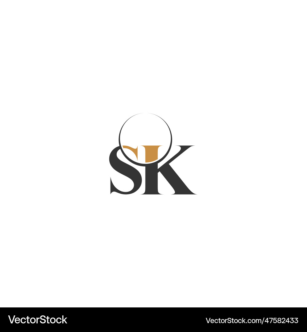 Alphabet letters monogram logo ks sk k Royalty Free Vector