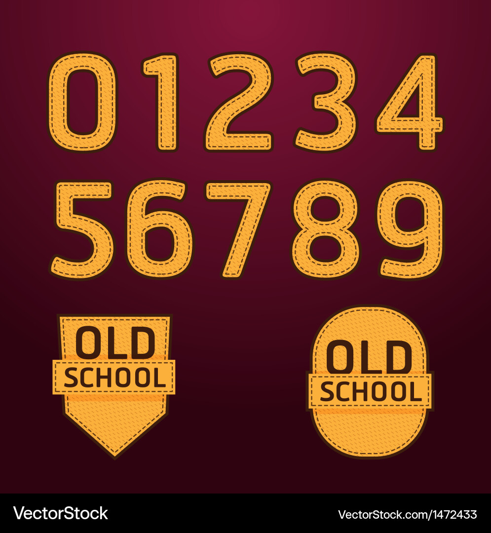 Alphabet textile retro college style Royalty Free Vector