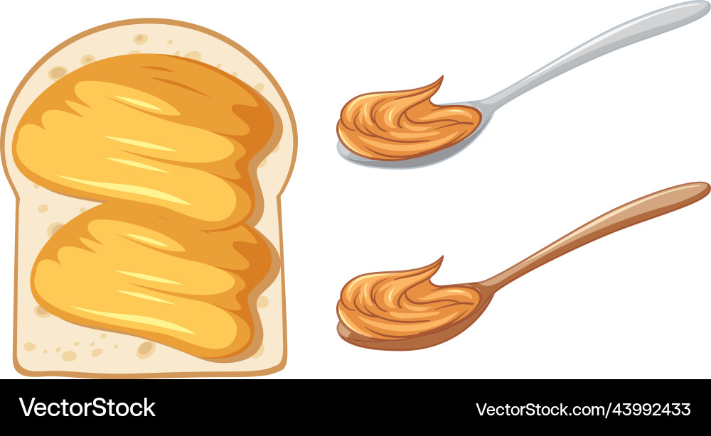 Toast With Butter Cartoon
