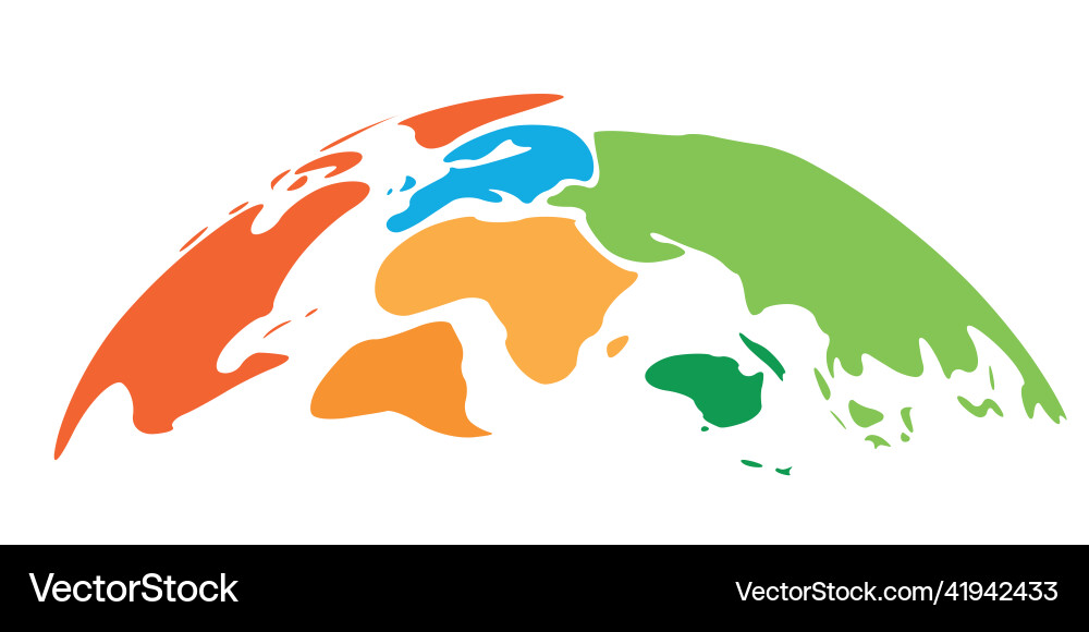 Bulging smooth contour map of world Royalty Free Vector