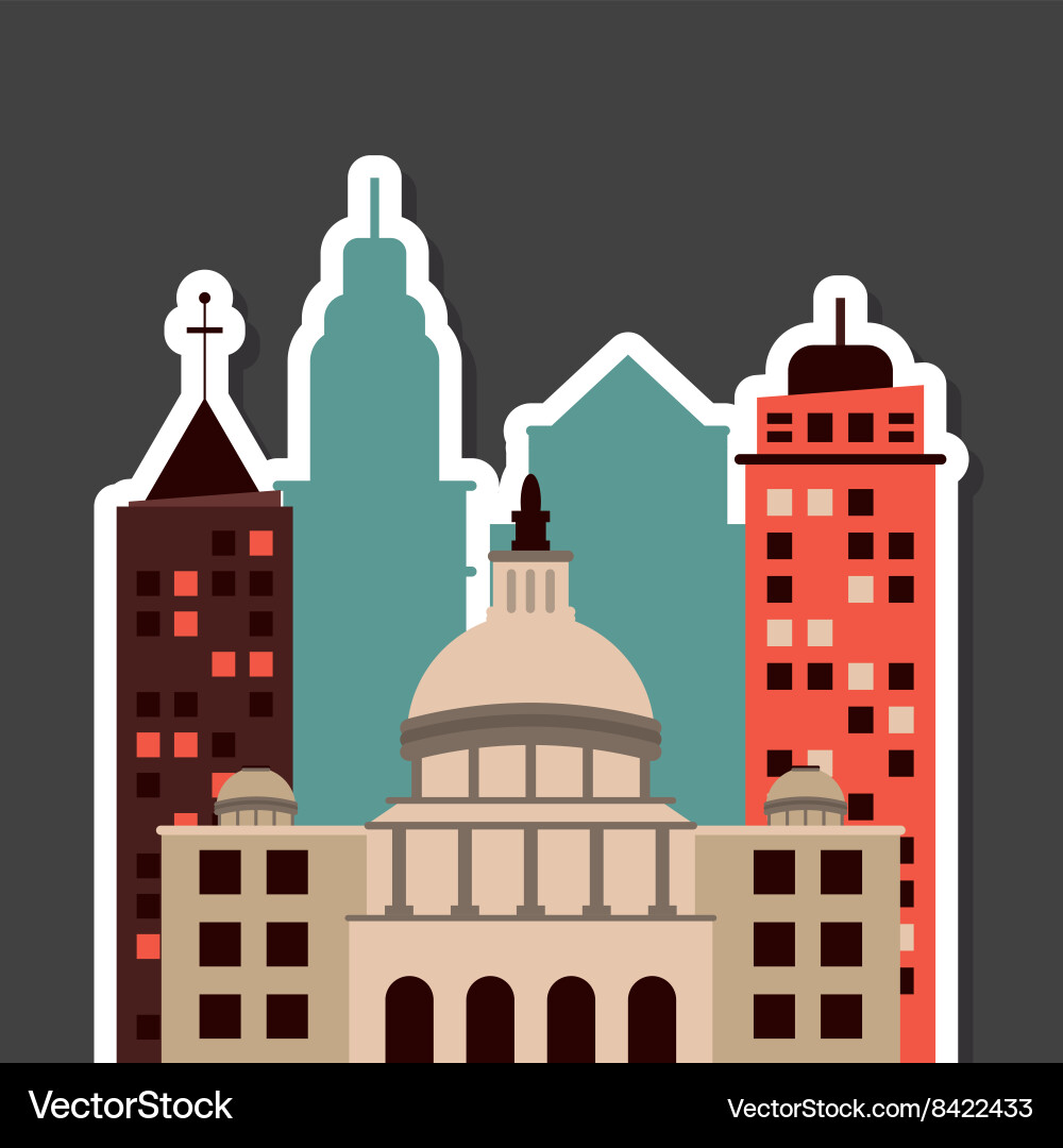 City and building icon design Royalty Free Vector Image