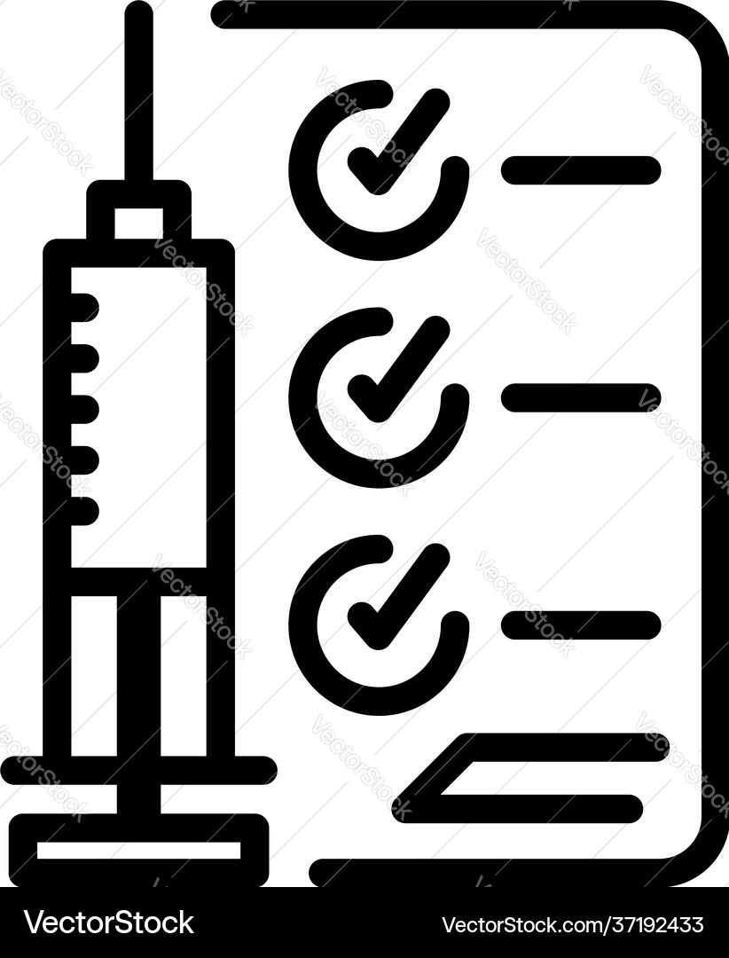 Covid19 vaccination icon outline style Royalty Free Vector