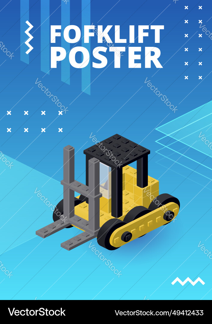 Forklift poster for print and design Royalty Free Vector