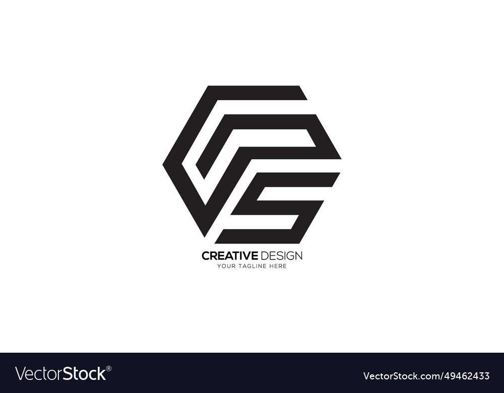 Hexagonal letter gs initial creative unique Vector Image