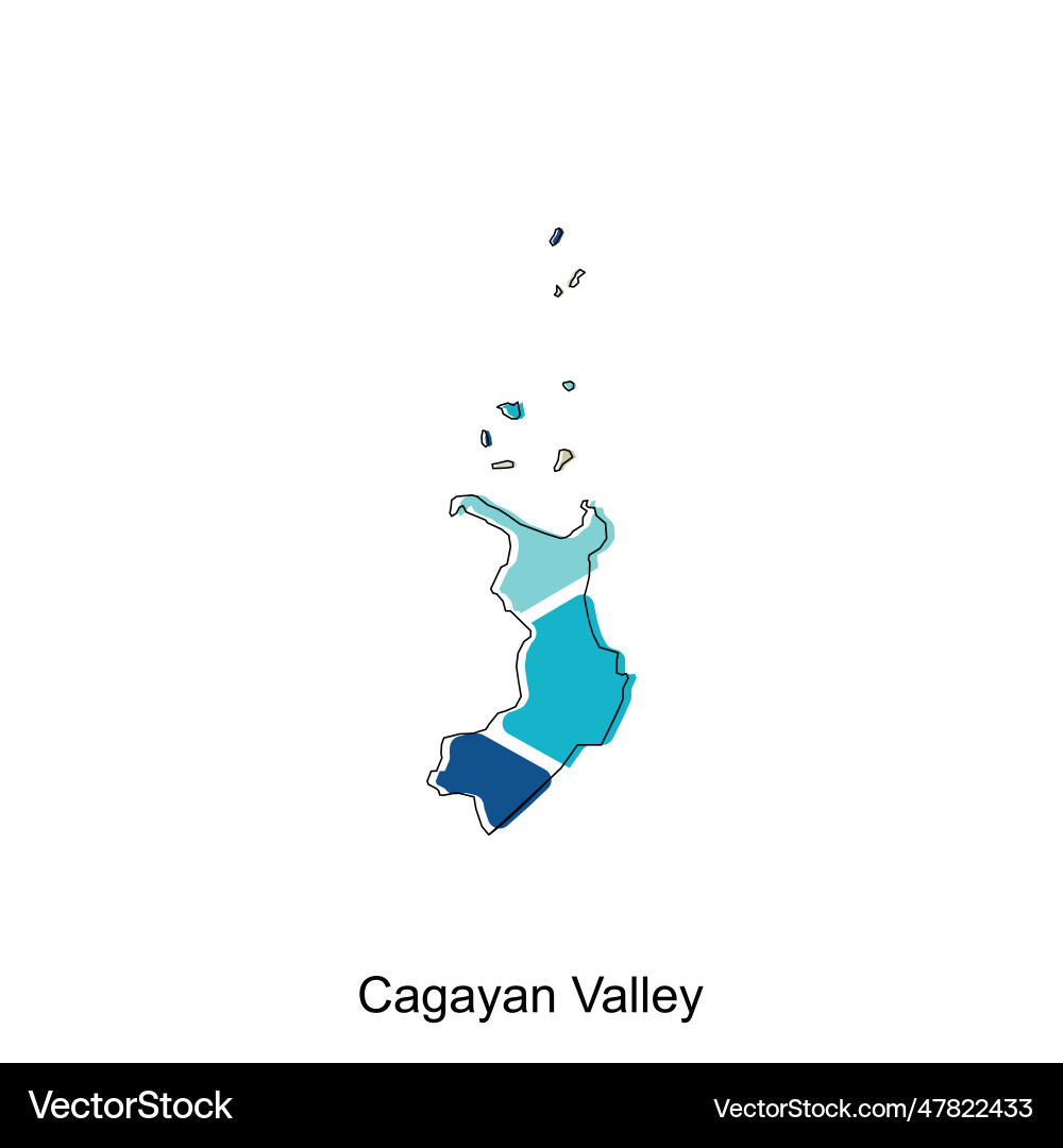 Map of cagayan valley modern design philippines Vector Image