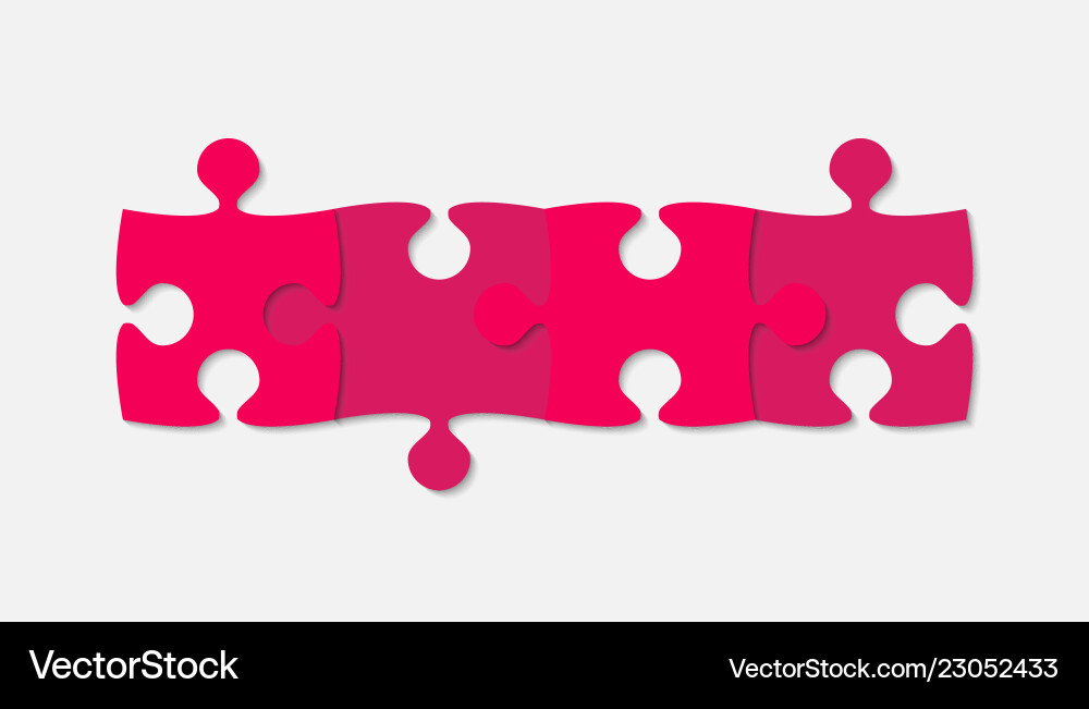 Pieces puzzle banner the four steps infographics Vector Image