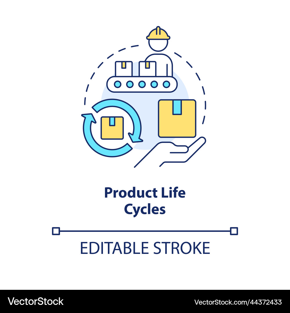 Product life cycles concept icon Royalty Free Vector Image