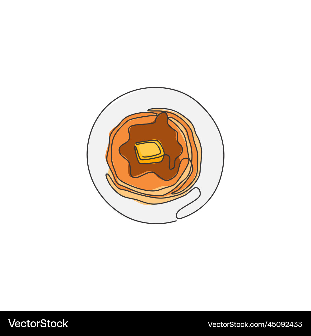 Single continuous line drawing of stylized sweet Vector Image