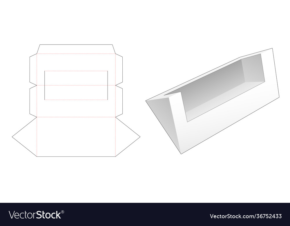 Triangular shaped container die cut template Vector Image