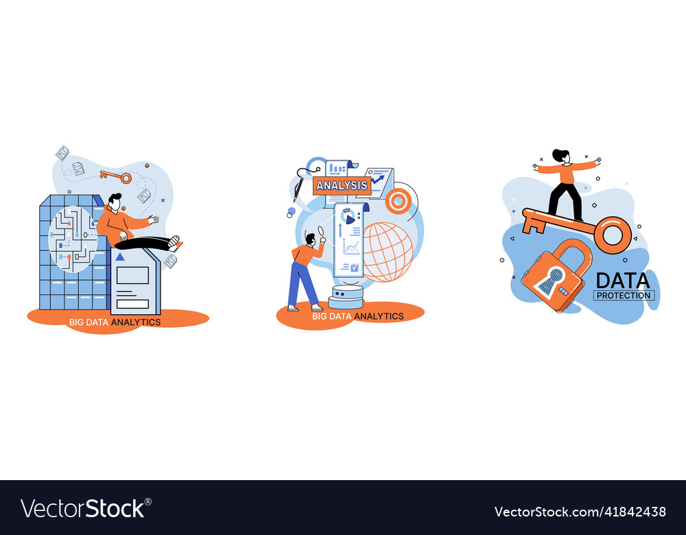 Big data analytics platform data management Vector Image