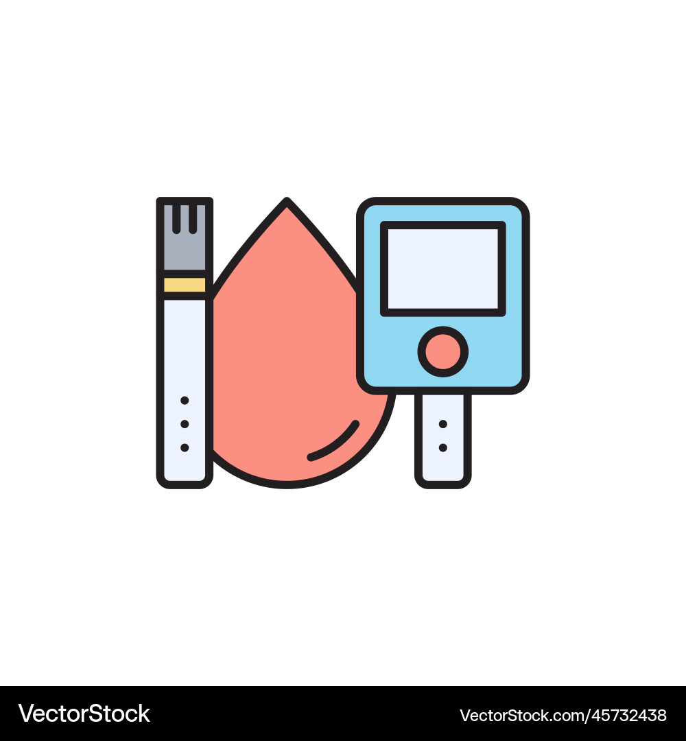 Blood glucose test strips filled color icon Vector Image