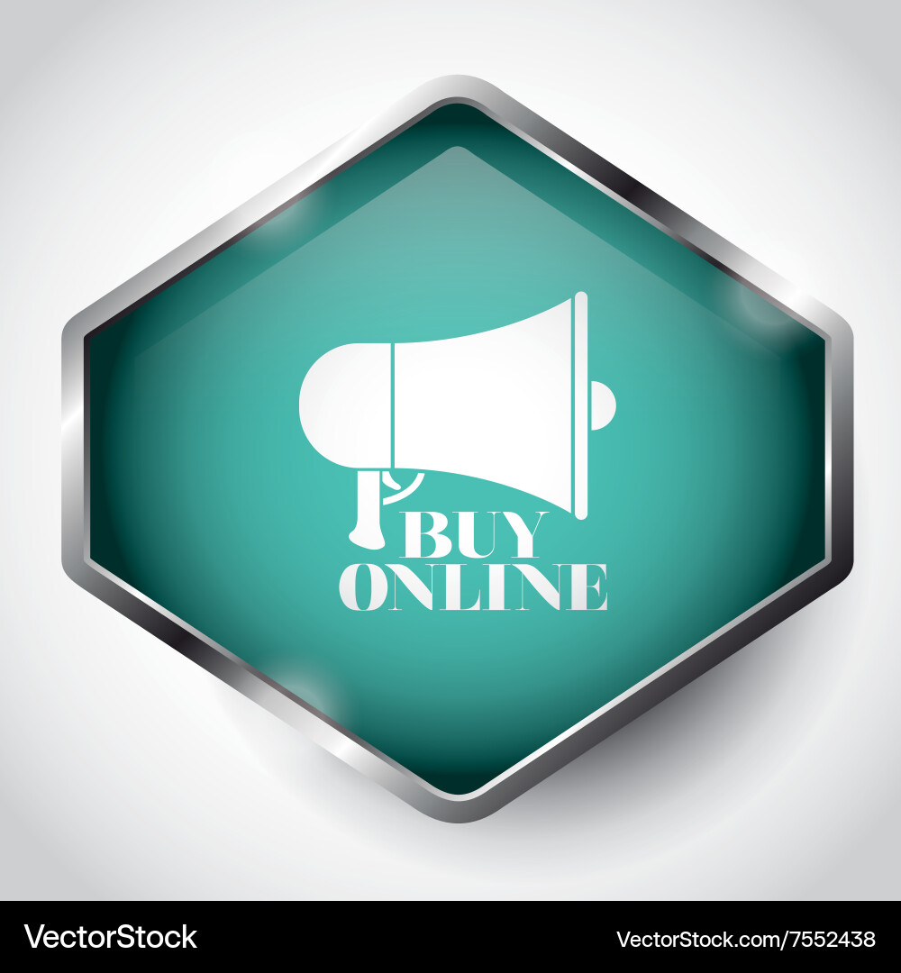 Buy online button design Royalty Free Vector Image