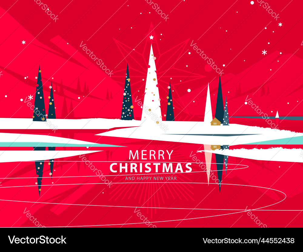 Christmas landscape Royalty Free Vector Image - VectorStock