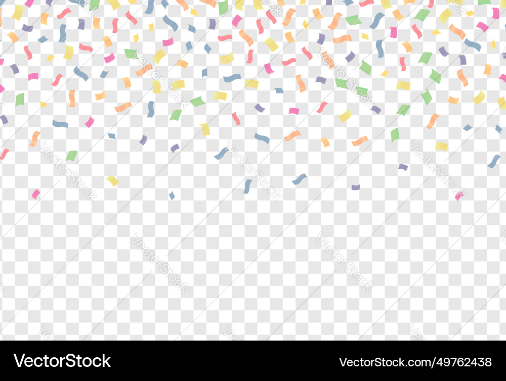 Colorful confetti on transparent background Vector Image