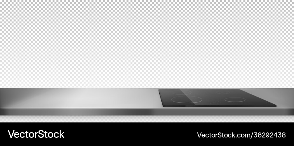 Electric stove induction cooking panel on counter Vector Image