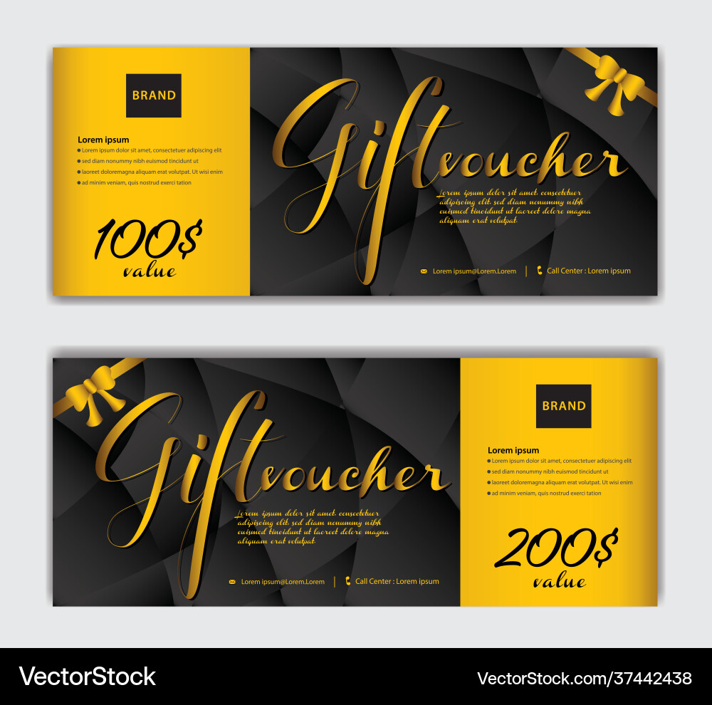Gold gift voucher template luxurious concept Vector Image