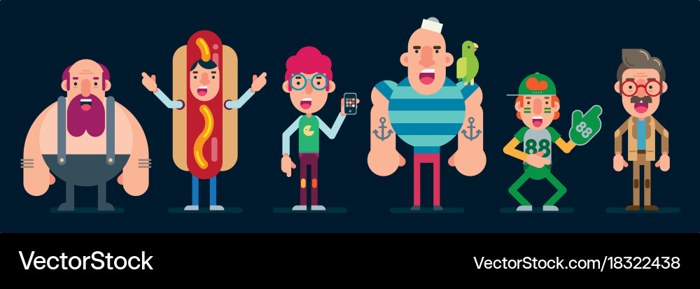 Group of people from different trades Royalty Free Vector