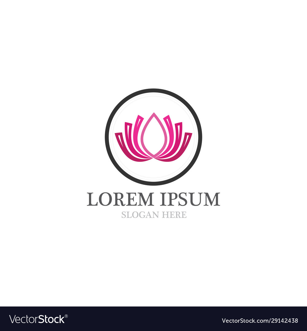 Lotus flower logo and symbol Royalty Free Vector Image