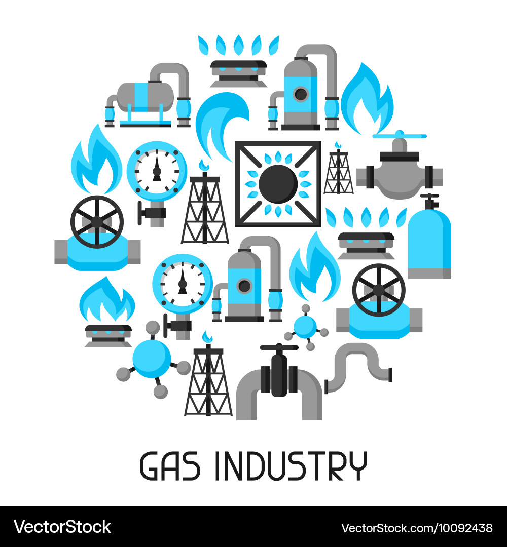 Natural gas production injection and storage Vector Image