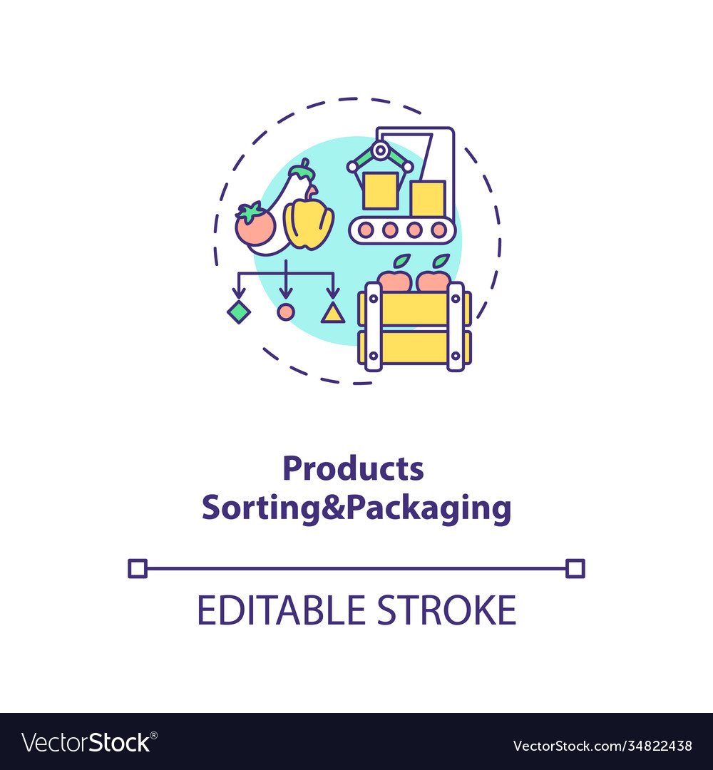 Products sorting and packaging concept icon Vector Image