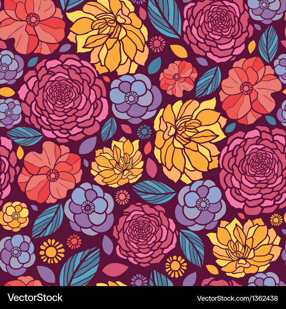 Summer flowers seamless pattern background Vector Image