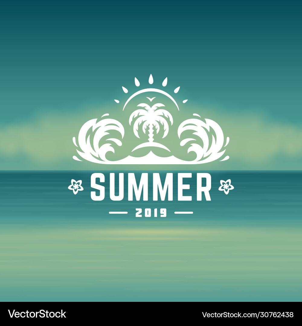 Summer holidays label or badge typography slogan Vector Image