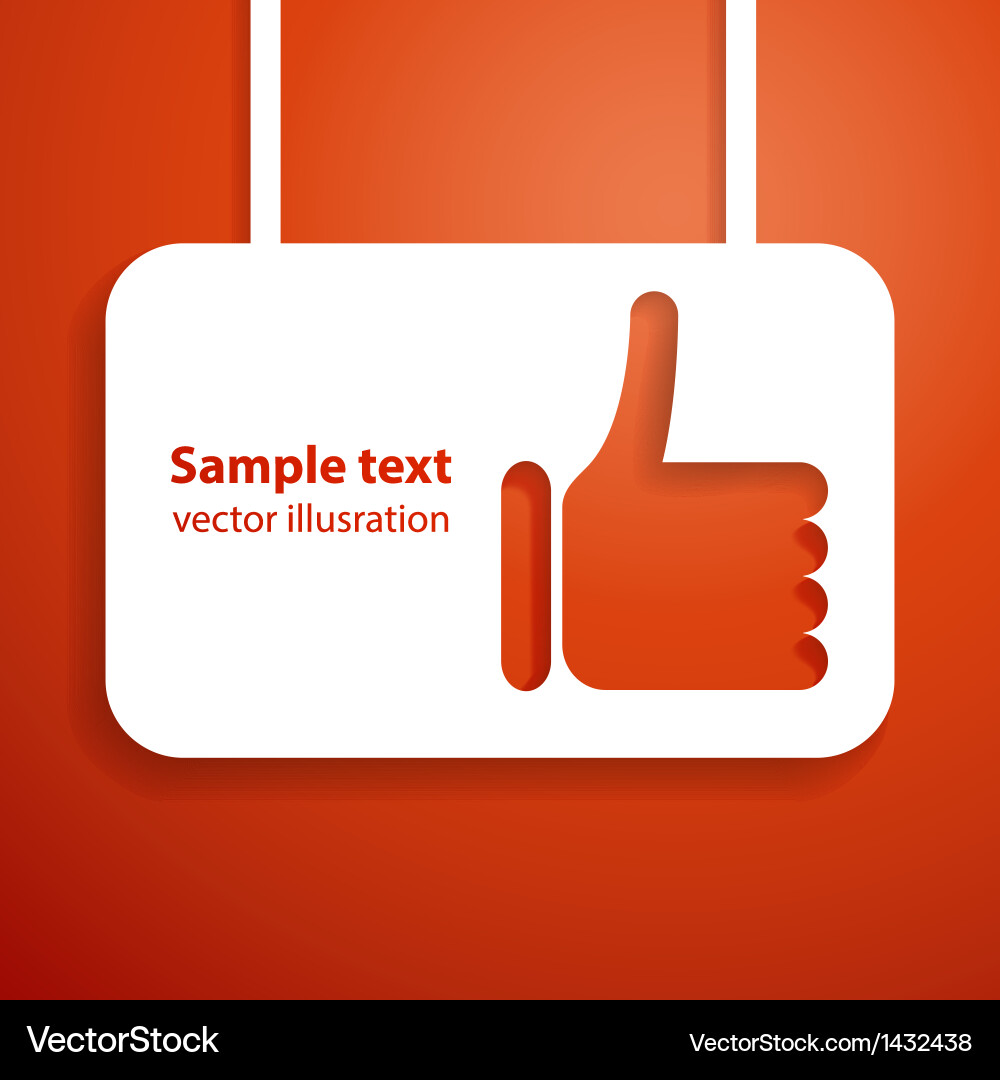 Thumb up hand sign applique background for your Vector Image
