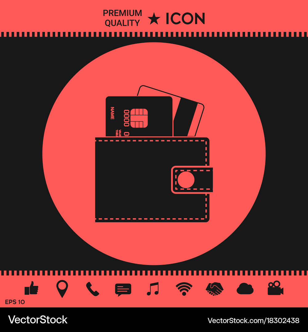 Wallet with credit cards inside icon Royalty Free Vector