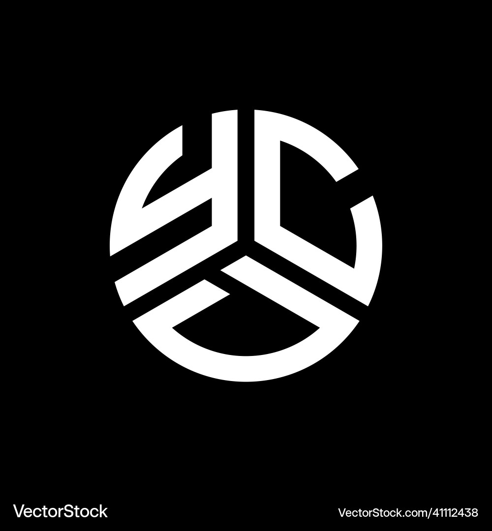Ycd letter logo design on black background Vector Image